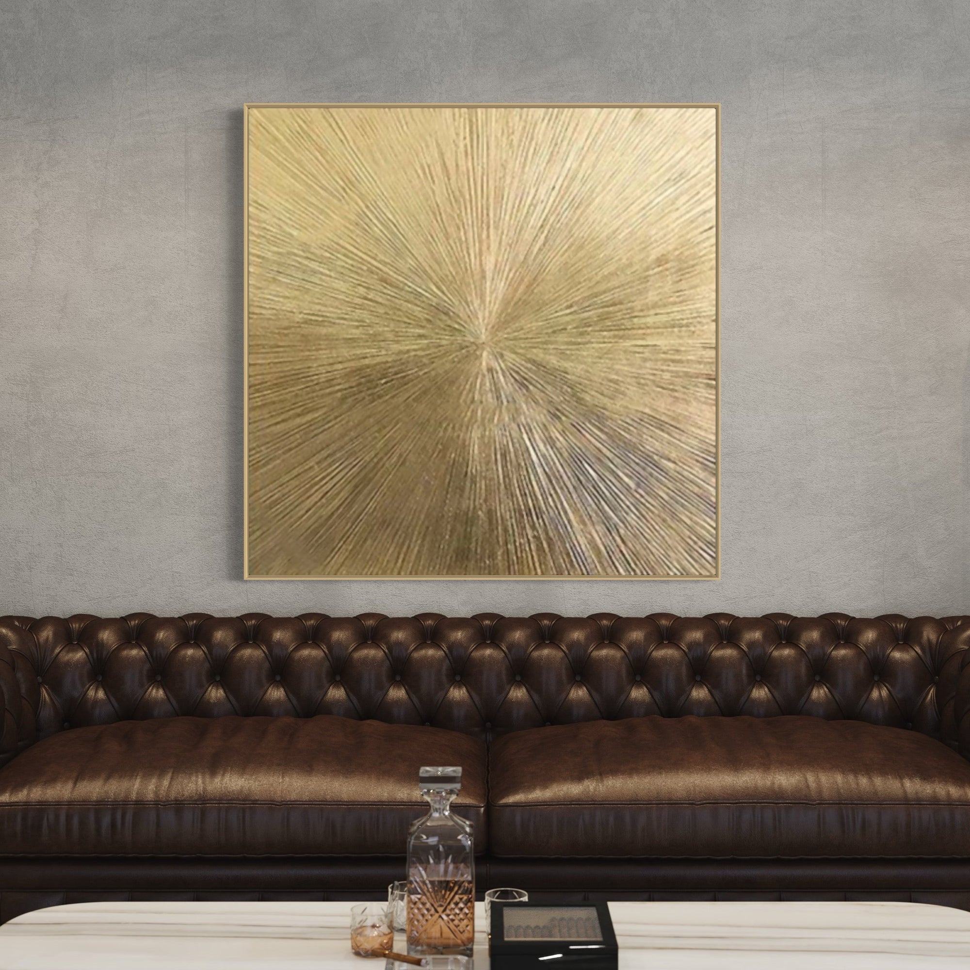 Gold Sun Abstract Wall Art - Gold Sun Abstract Art