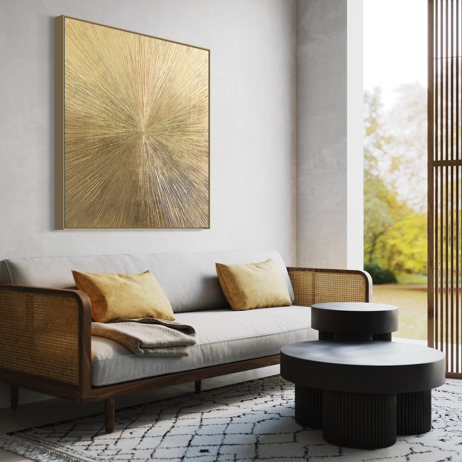 Gold Sun Abstract Wall Art - Gold Sun Abstract Art