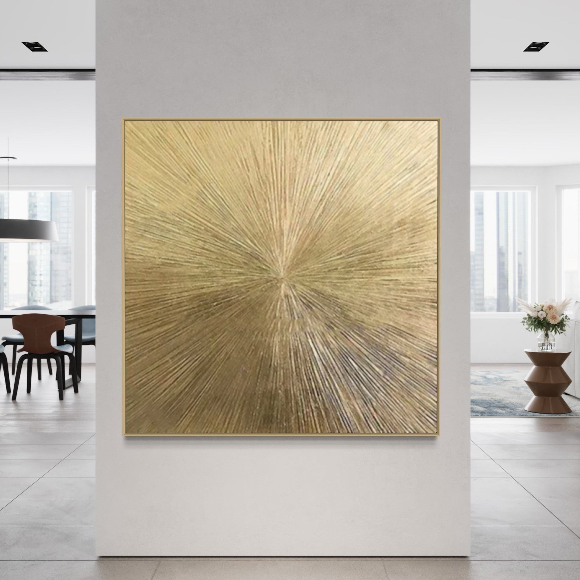 Gold Sun Abstract Wall Art - Gold Sun Abstract Art