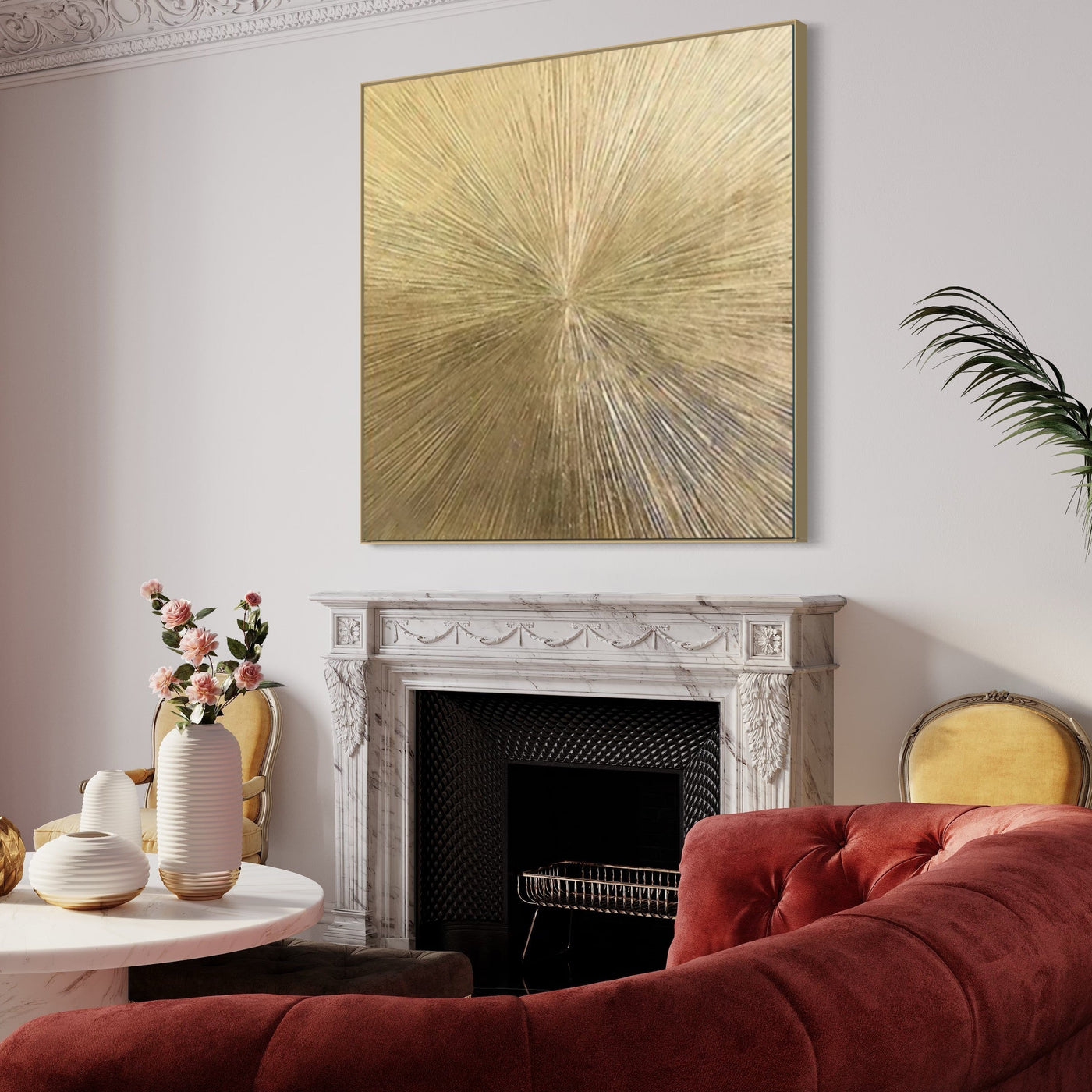 Gold Sun Abstract Wall Art - Gold Sun Abstract Art