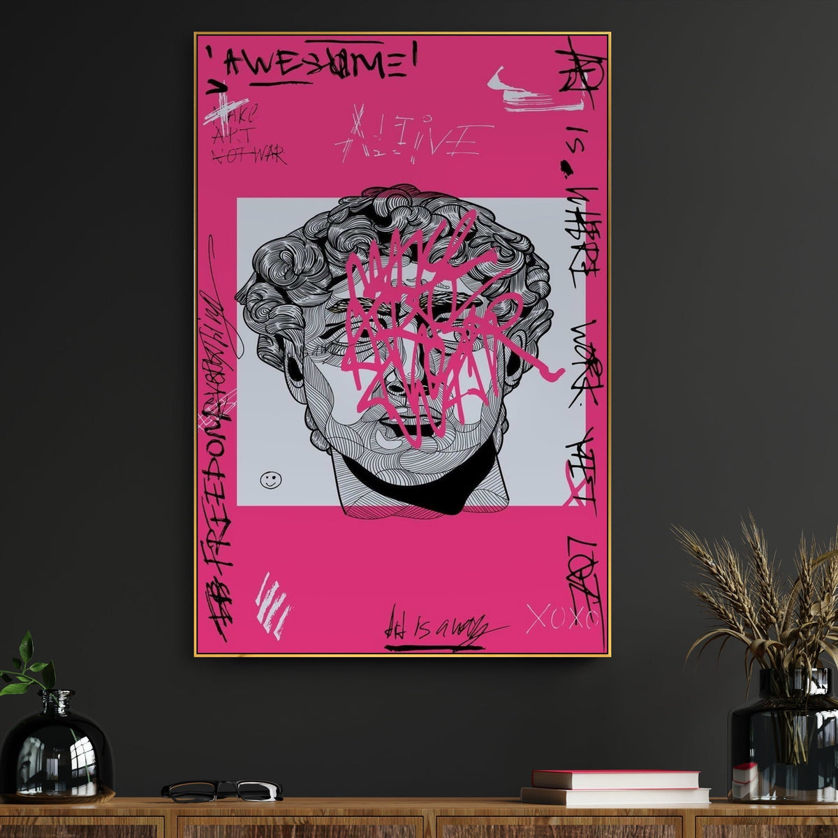 David Graffiti Painting - David Graffiti Art Wall Painting