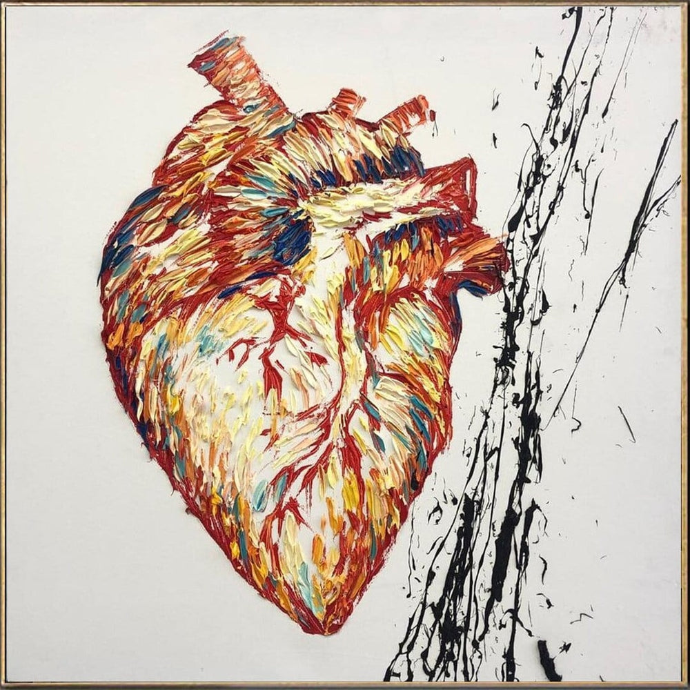 Abstract Heart Painting - Abstract Heart Wall Art