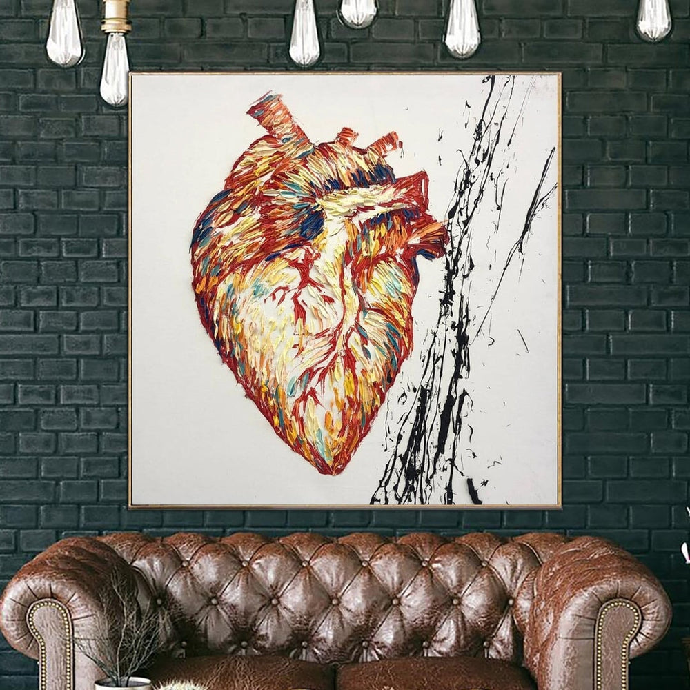 Abstract Heart Painting - Abstract Heart Wall Art