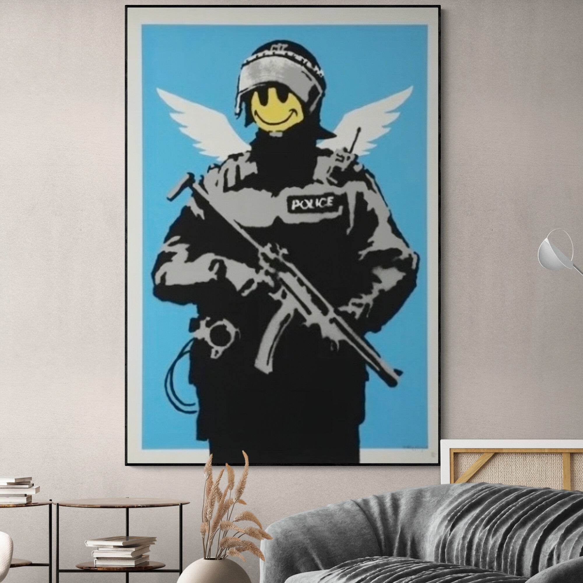 Flying Copper Graffiti Art - Flying Copper Graffiti Wall Art