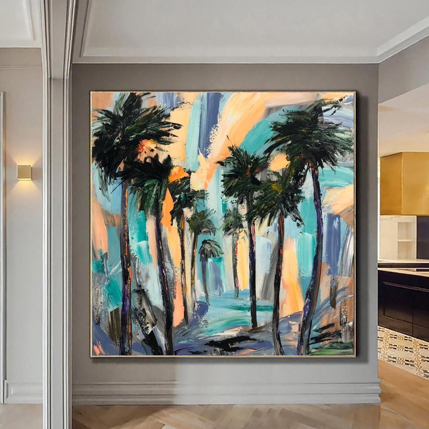 Palm Trees Abstract Painting - Palm Trees Abstract Art