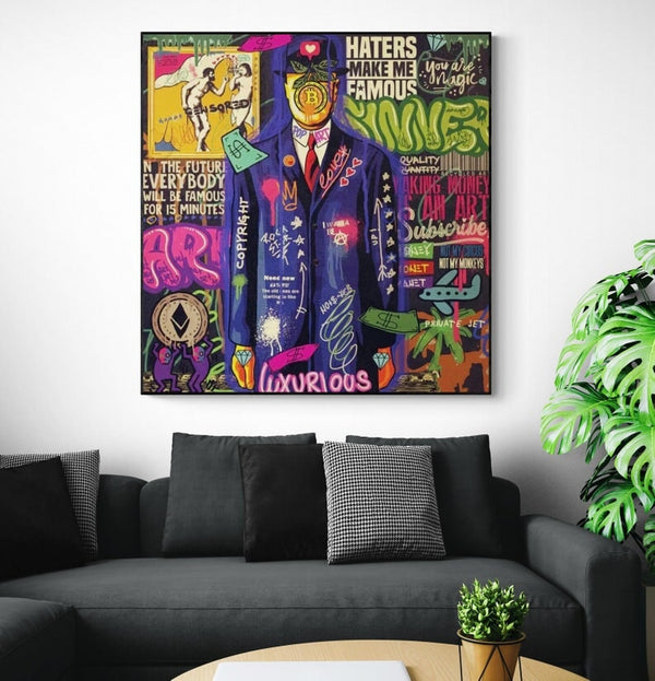 Haters Make Me Famous Wall Art - Famous Abstract Wall Art