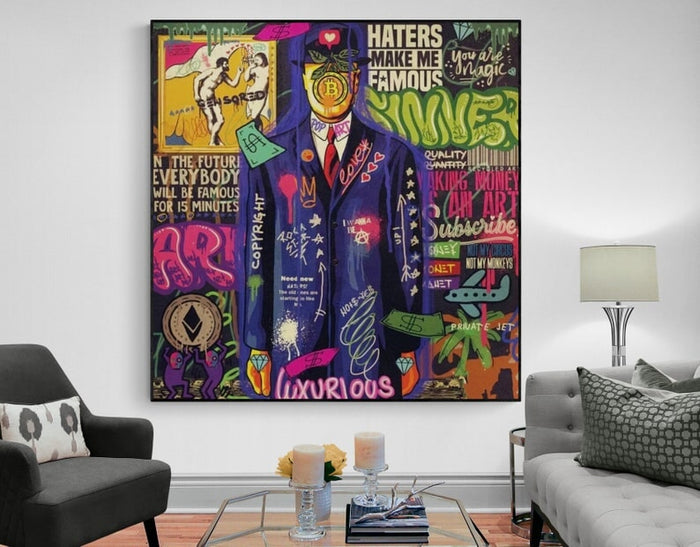 Haters Make Me Famous Wall Art - Famous Abstract Wall Art