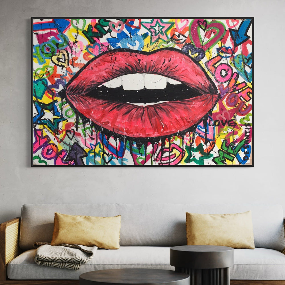 Lips Graffiti Art - Lips Graffiti Wall Art - Paints Lab