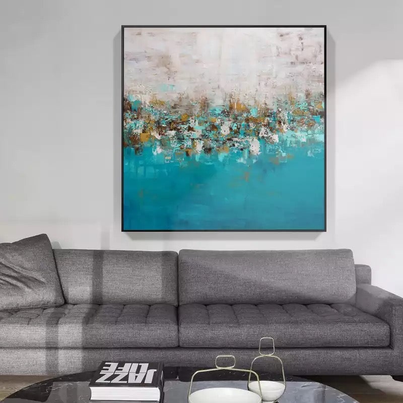 Turquoise Abstract Wall Art - Turquoise Abstract Art