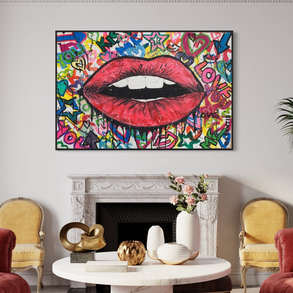 Lips Graffiti Art - Lips Graffiti Wall Art - Paints Lab