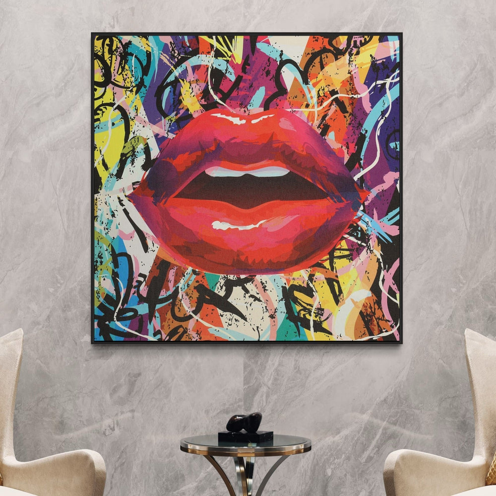 Lips Graffiti Wall Art - Lips Modern Art - Paints Lab
