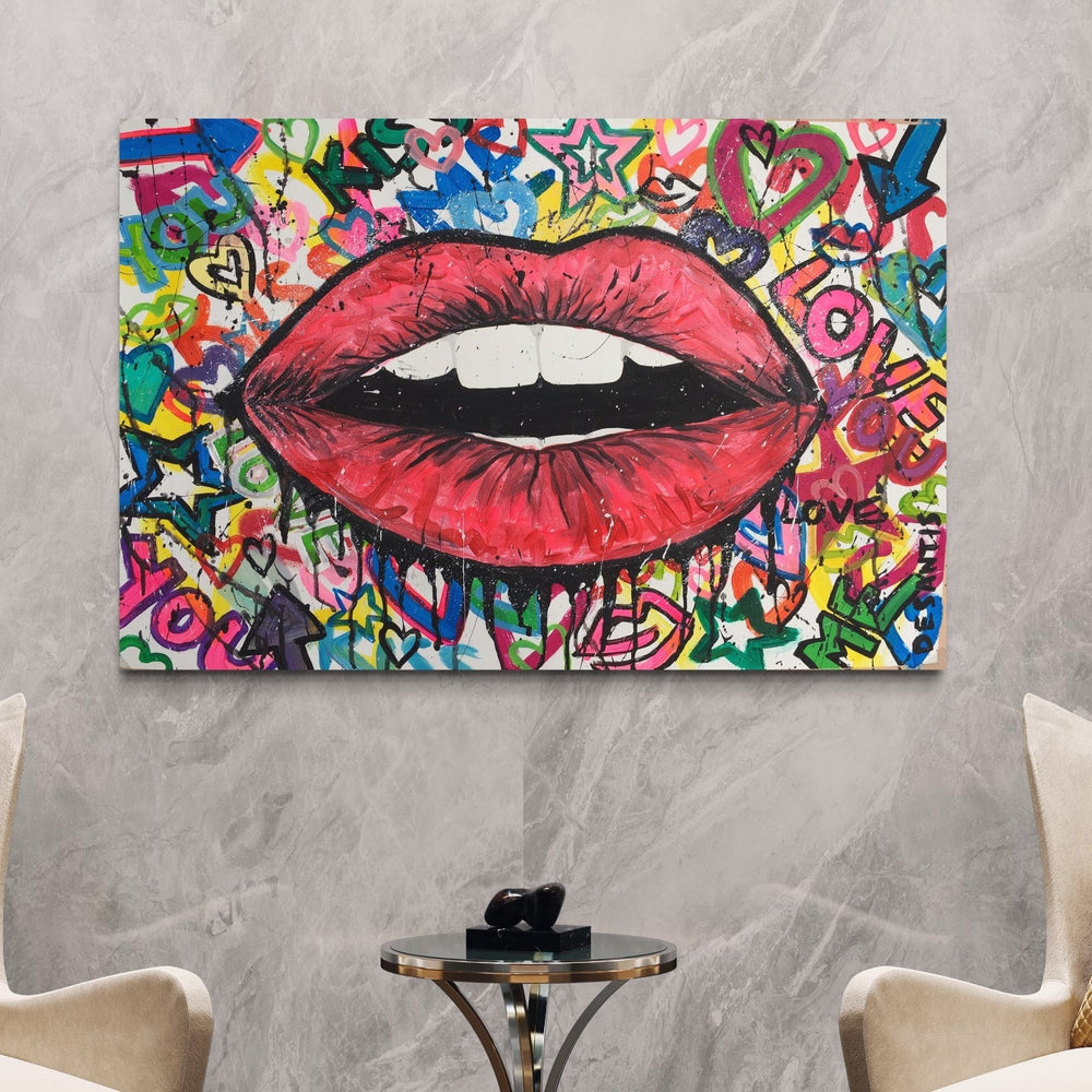 Lips Graffiti Art - Lips Graffiti Wall Art - Paints Lab